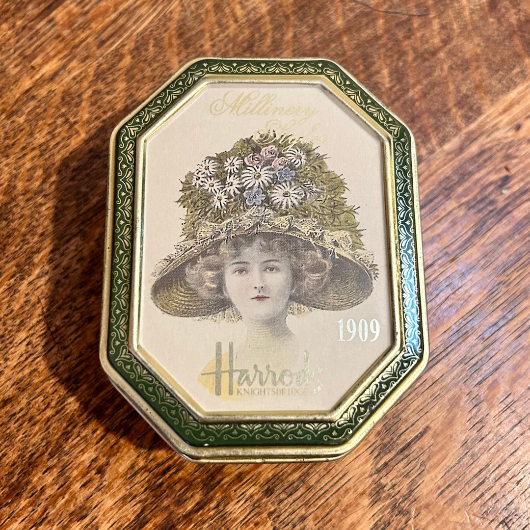 Vintage Harrods Tin: Millinery Styles Keepsake Box, Made in England - Etsy