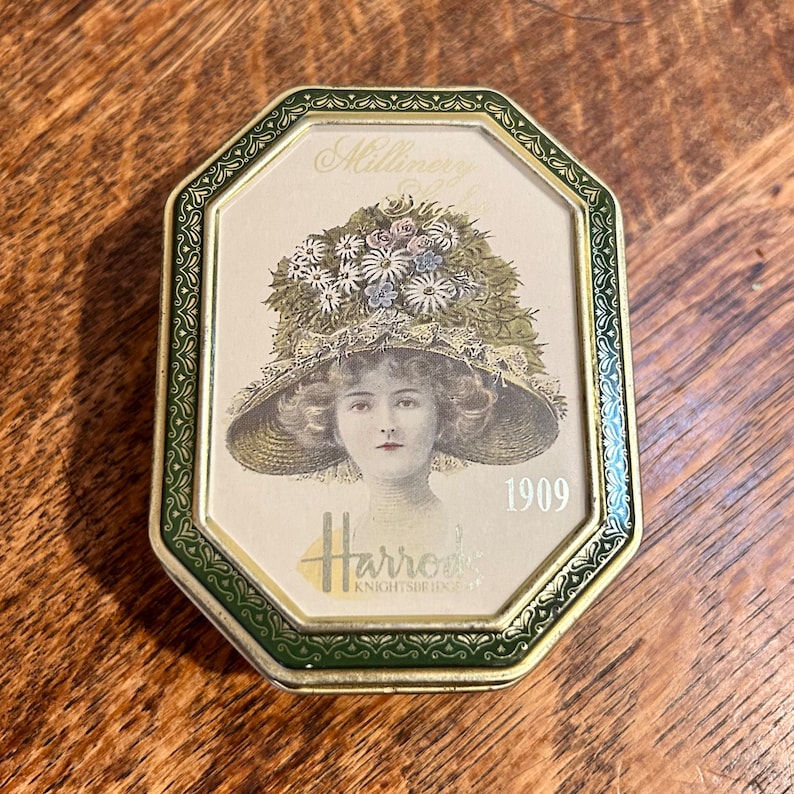Vintage Harrods Tin: Millinery Styles Keepsake Box, Made in England - Etsy
