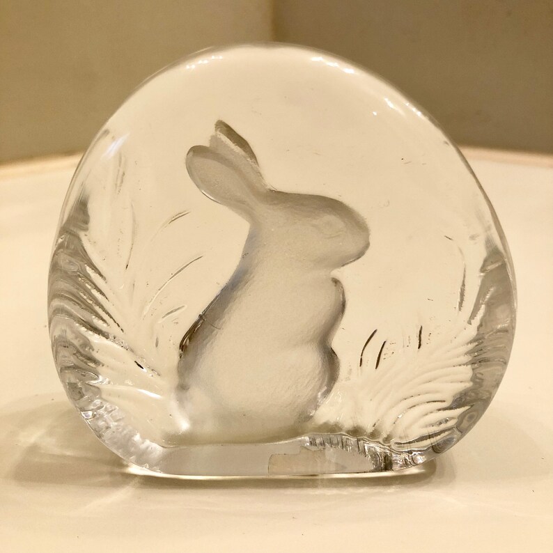 Lead Crystal Bunny Rabbit Paperweight Zajecar Yugoslavia Table - Etsy