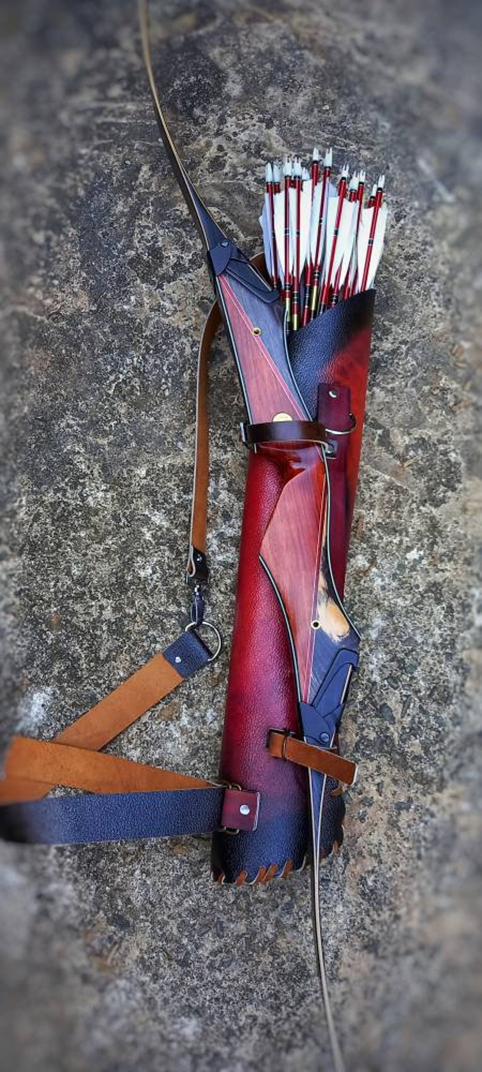 Back Quiver Traditional Archery Cow Leather With Bow Holder - Etsy