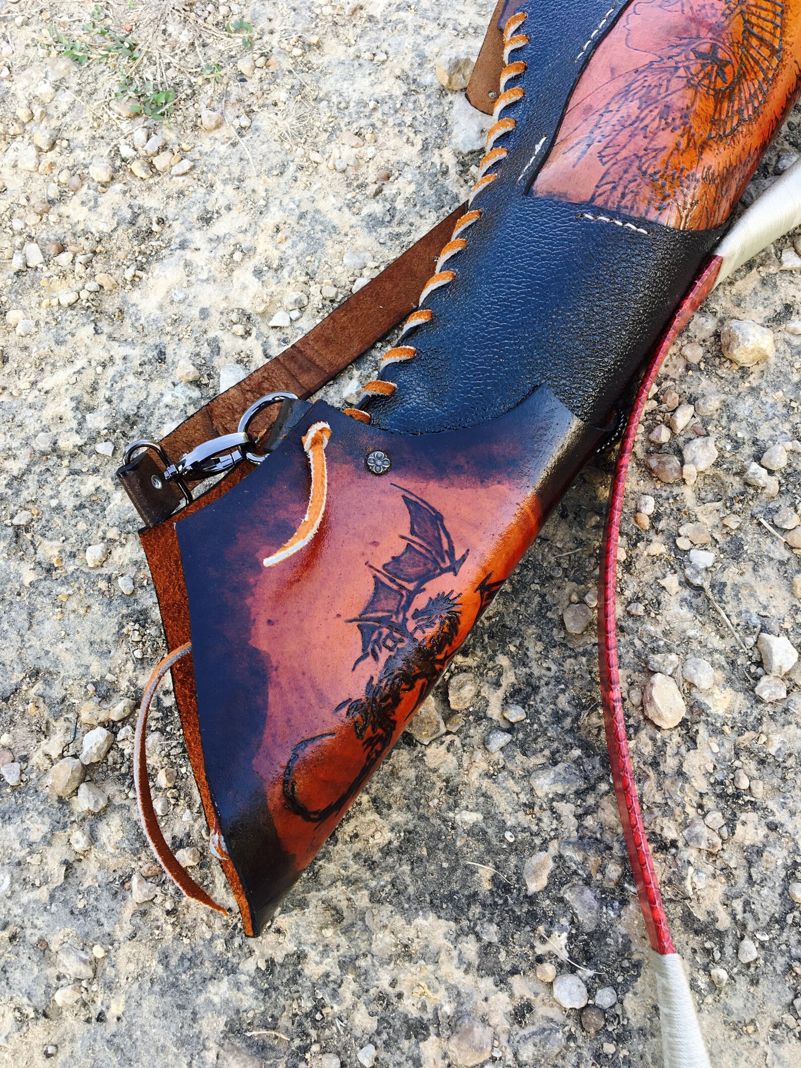 Back Quiver /hip Quiver Native American Dragon Pyrography - Etsy