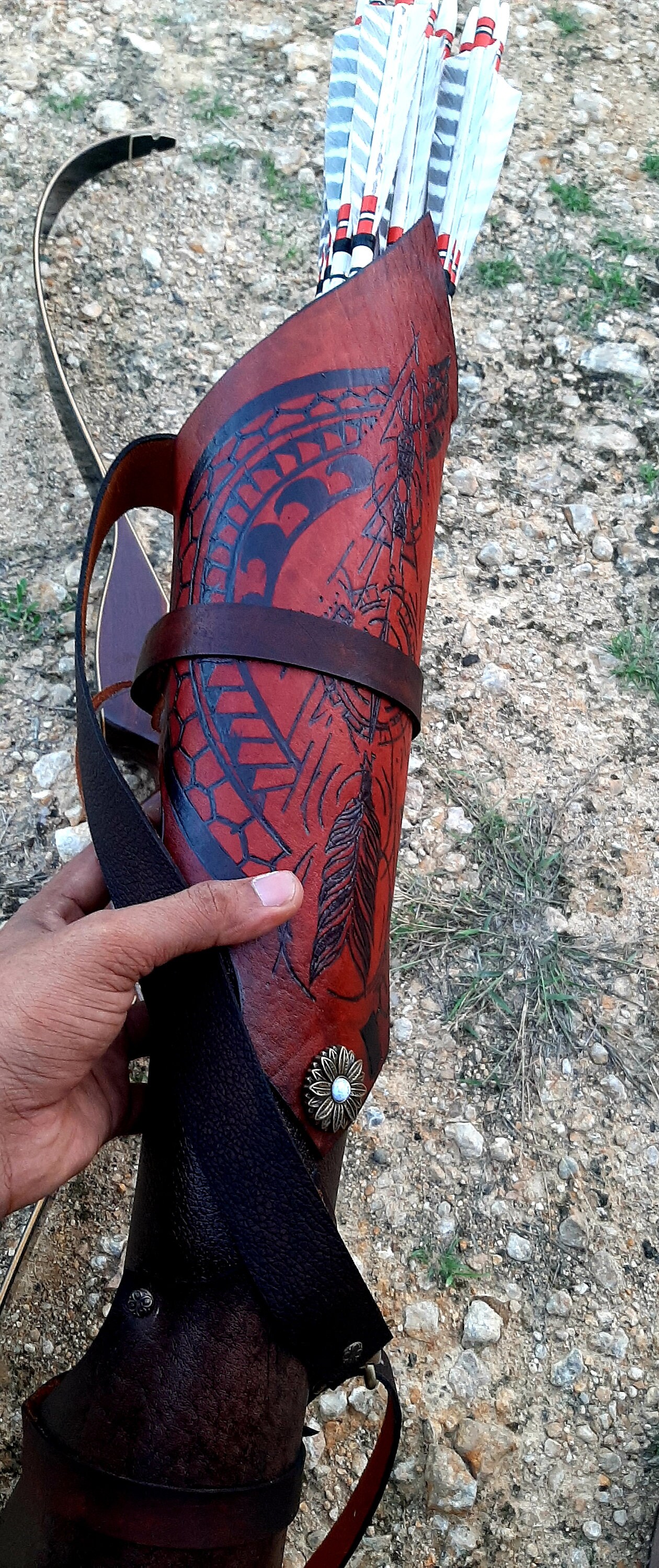 Leather Quiver Back and Hip Dual Purpose Quiver Pyrography - Etsy