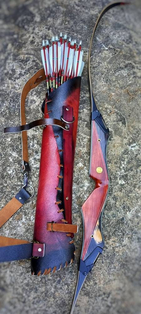 Back Quiver Traditional Archery Cow Leather With Bow Holder - Etsy