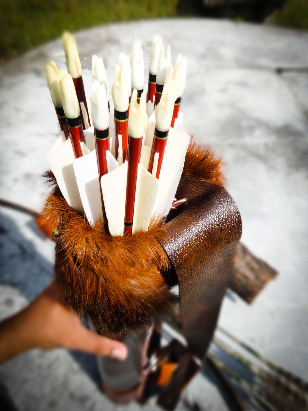 Custom Handmade Leather Back Quiver for Broadheads Traditional Archery ...
