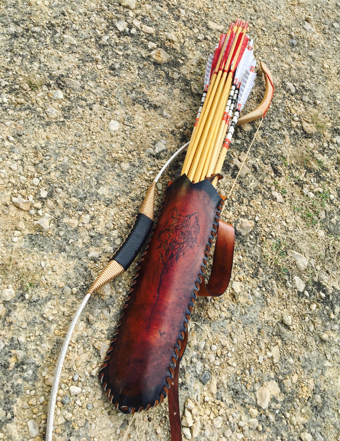 Horse Back Mounted Archery Back Quiver Custom Made Full Grain - Etsy