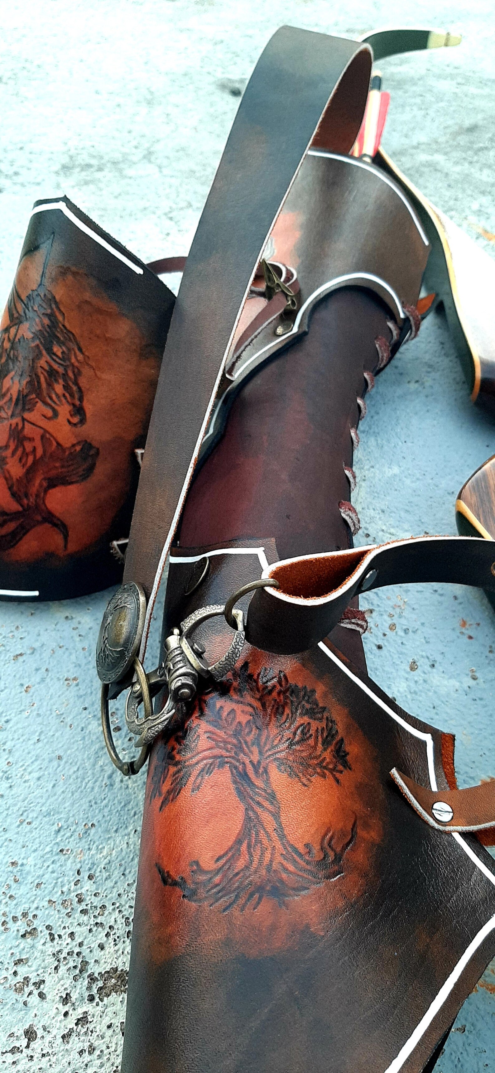 Leather Back Quivermatching Arm Guard Custom Sagittarius - Etsy