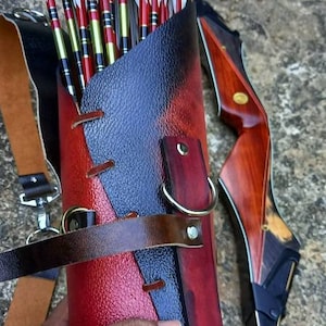 Back Quiver Traditional Archery Cow Leather With Bow Holder Straps - Etsy
