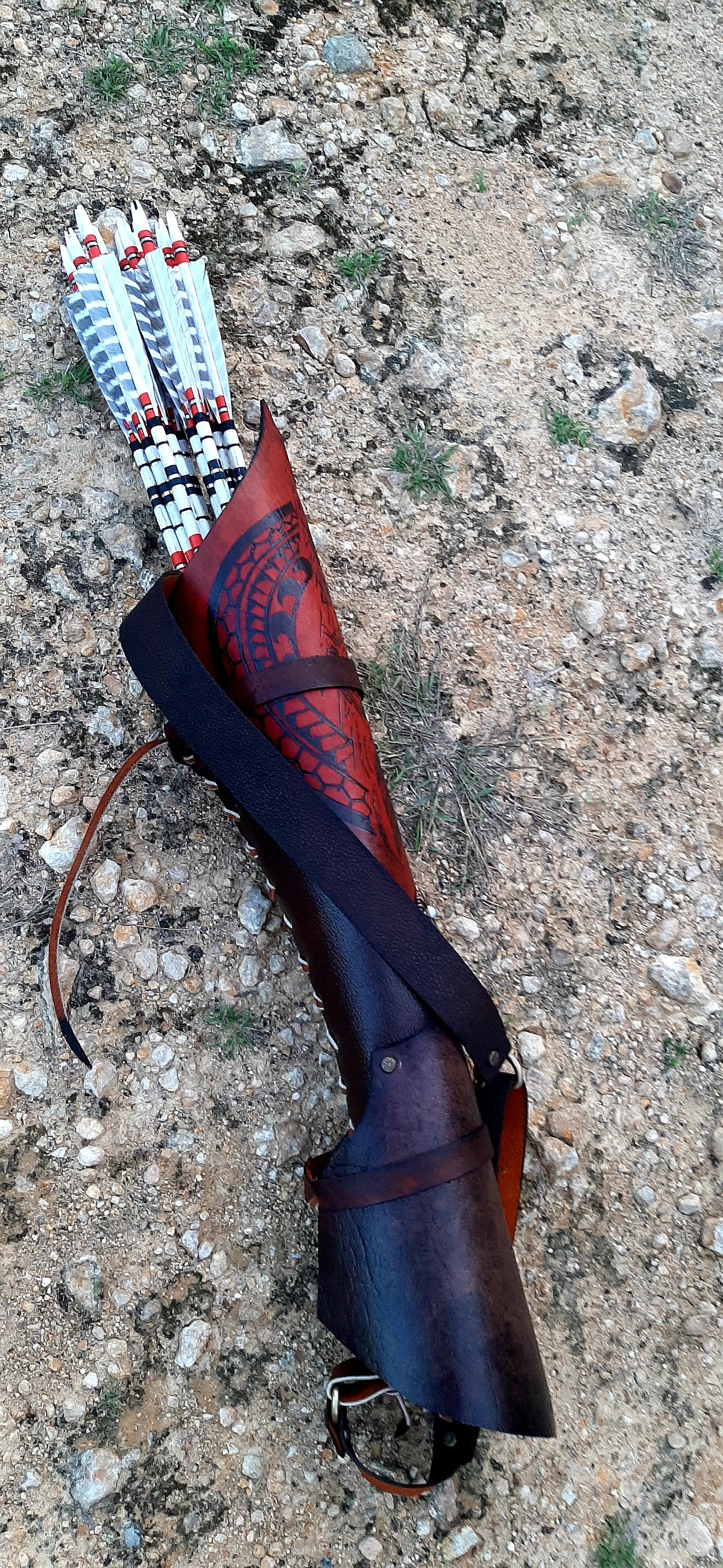 Leather Quiver Back and Hip Dual Purpose Quiver Pyrography - Etsy