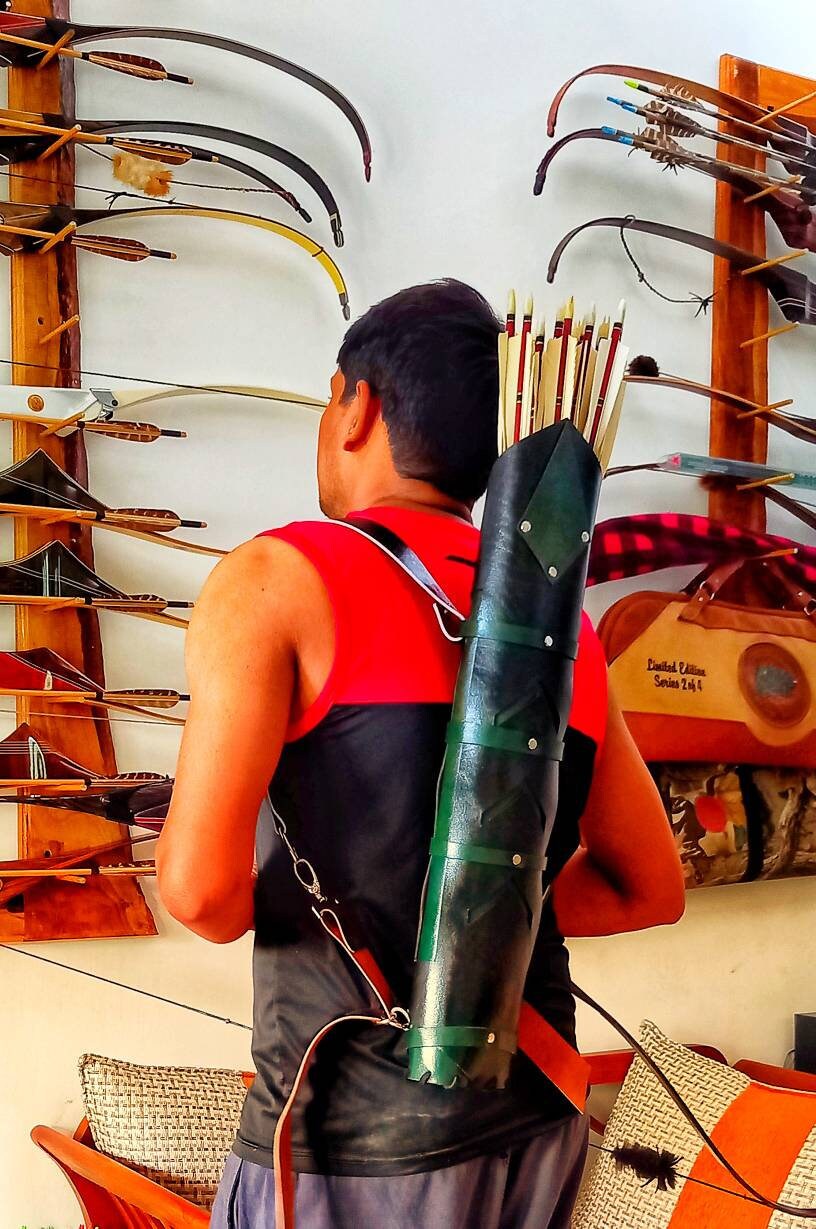 Oliver Queen Quiver Arrow Cosplay Red Handmade Full Grain Cow - Etsy