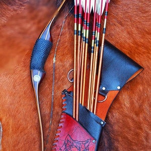 Field Quiver Hip Quiver Traditional 3D Archery Full Grain Cow Leather ...