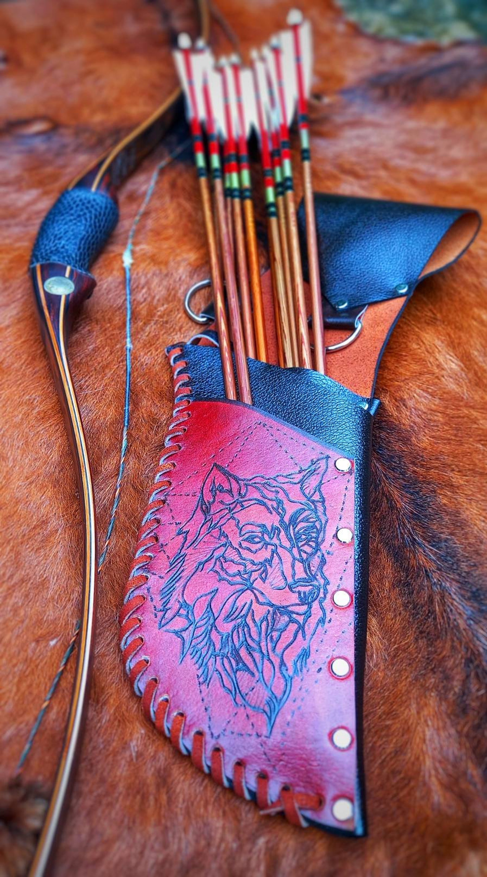 Field Quiver Hip Quiver Traditional 3D Archery Full Grain Cow - Etsy