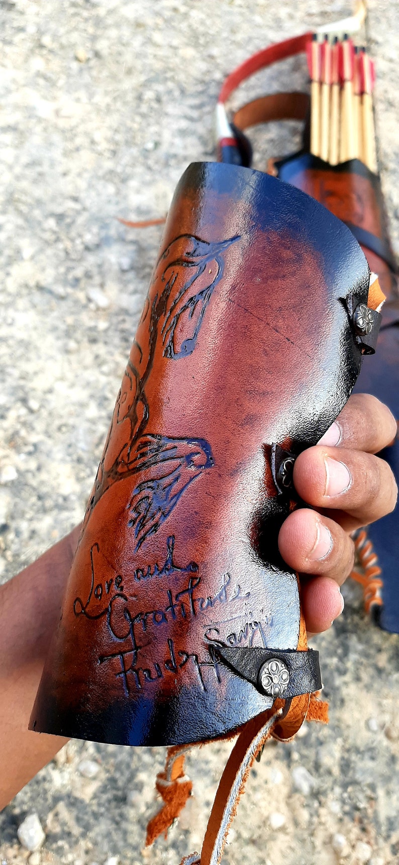 Arm Guard Pyrography Art Archery Bow String Protector Right - Etsy