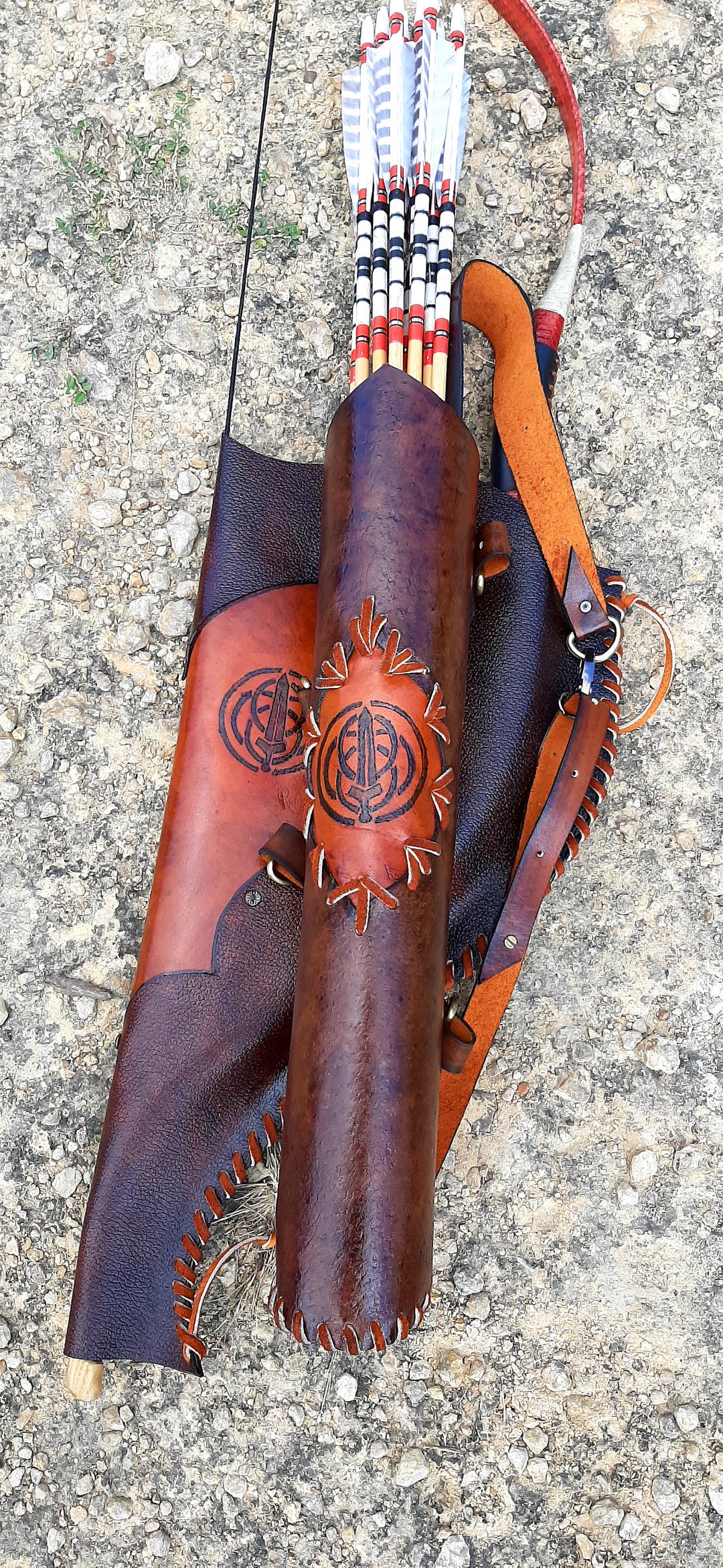 Horse Bow Case Holder Mounted Archery Quiver Set Custom Art Horse Back ...