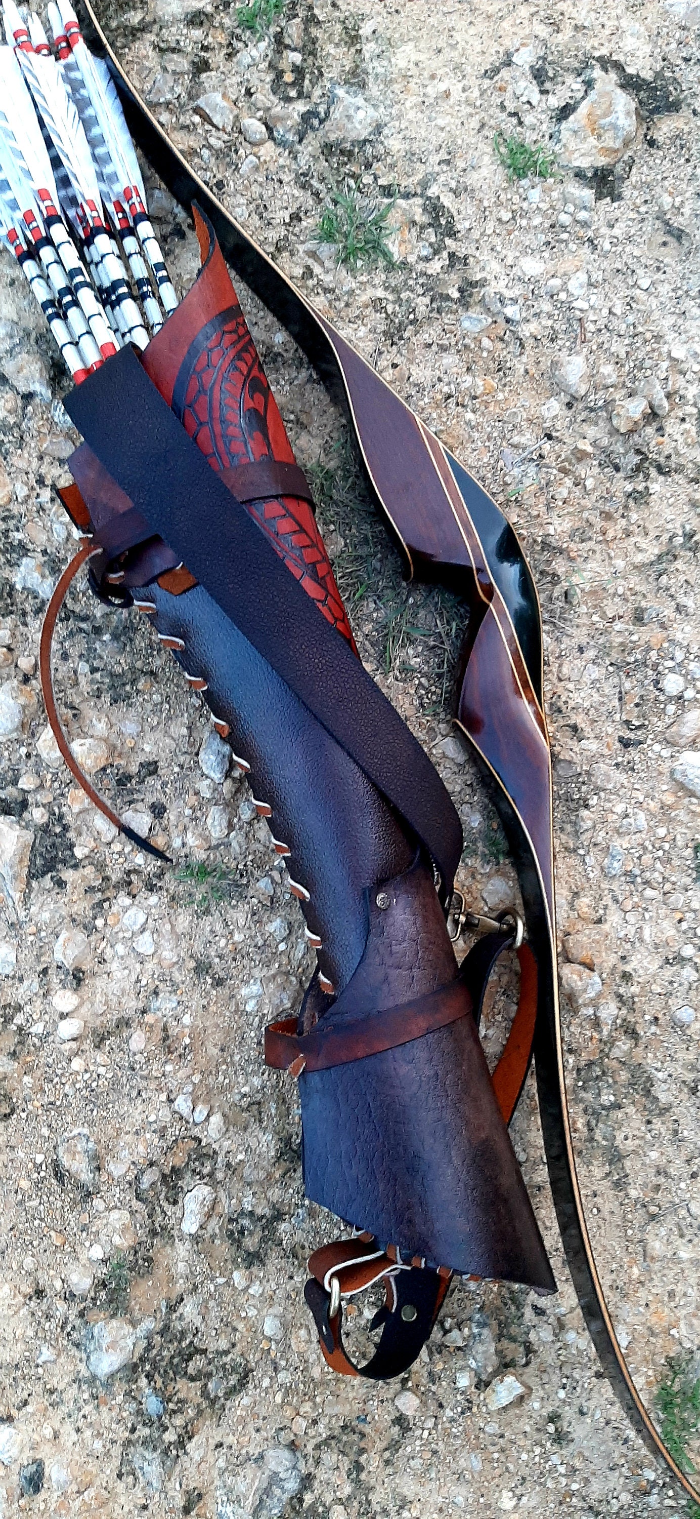 Leather Quiver Back and Hip Dual Purpose Quiver Pyrography - Etsy