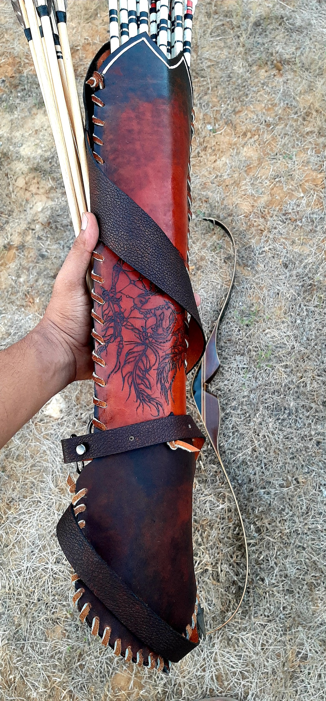 Leather Quiver Custom Handmade for Broad Heads Traditional Archery ...