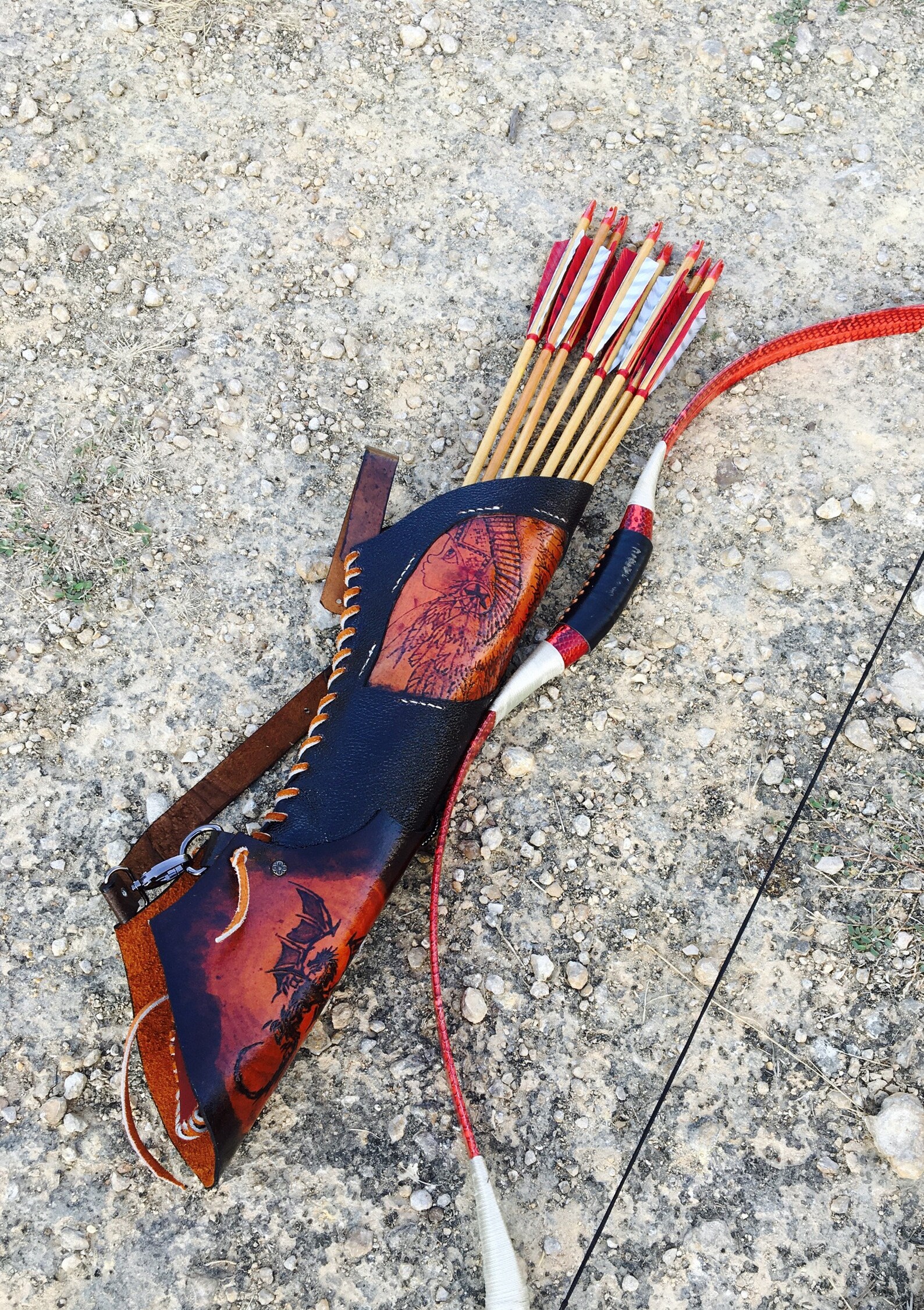 Back Quiver /hip Quiver Native American Dragon Pyrography - Etsy