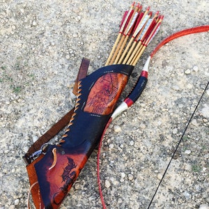 Back Quiver /hip Quiver Native American Dragon Pyrography Horseback ...