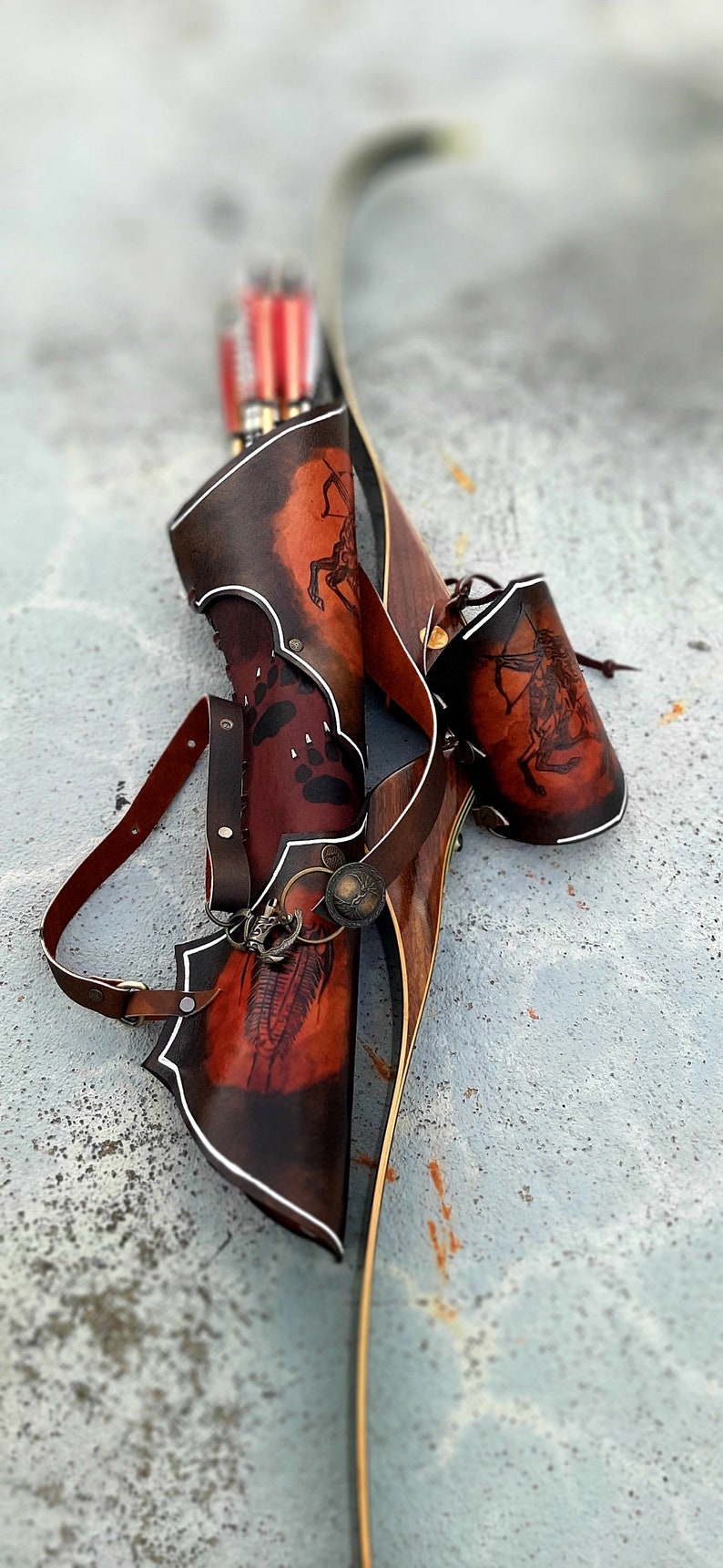 Leather Back Quivermatching Arm Guard Custom Sagittarius - Etsy