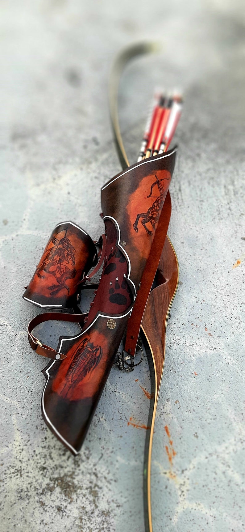 Leather Back Quivermatching Arm Guard Custom Sagittarius - Etsy