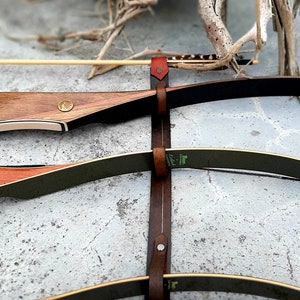 BOW RACK Leather Bow Holder Rack Custom Hand Made for Bows up to 8 Cow ...