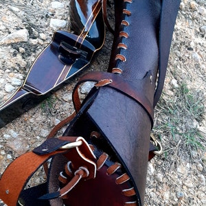 Leather Quiver Back and Hip Dual Purpose Quiver Pyrography Custom Arrow ...