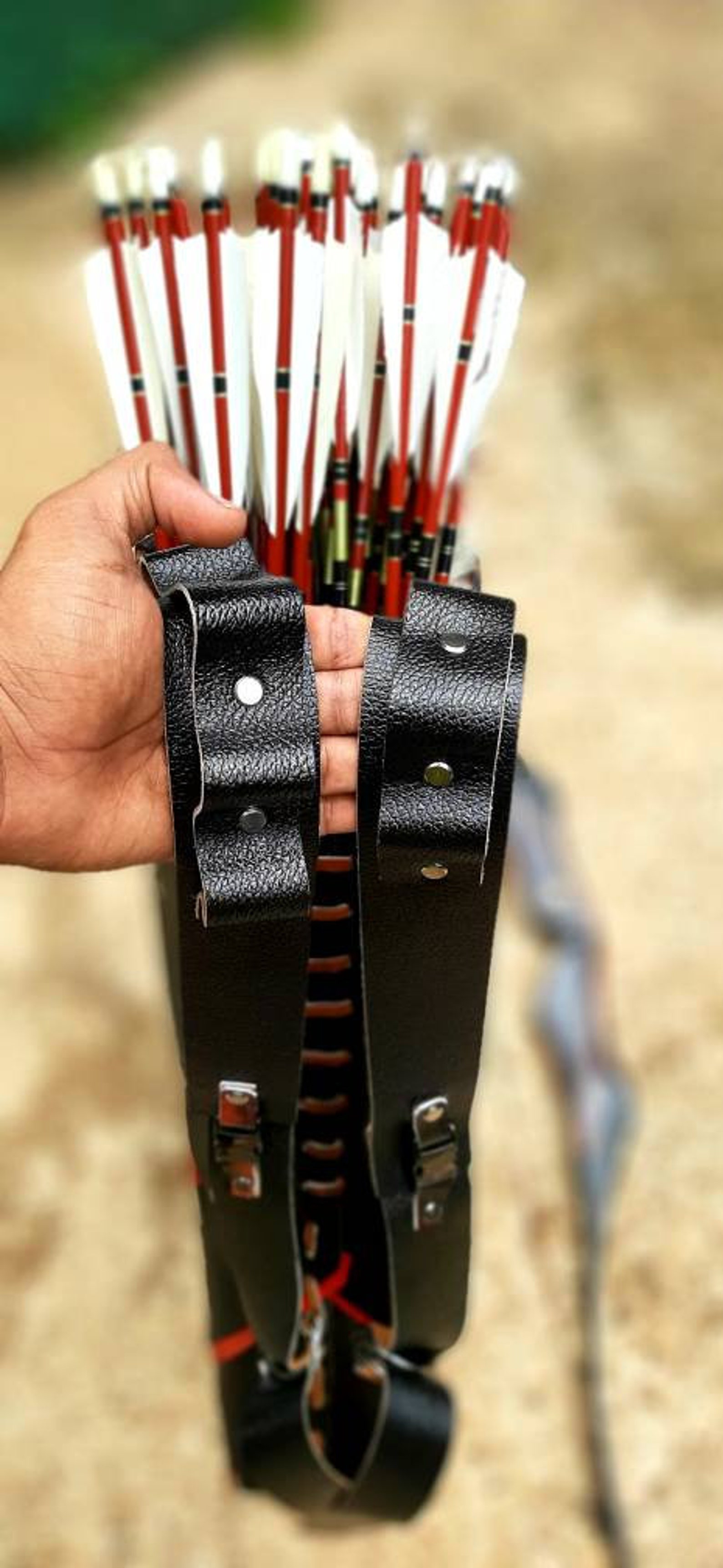 Oliver Queen Quiver Arrow cosplay Red handmade full grain cow | Etsy