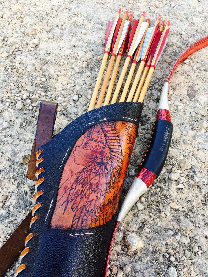 Back Quiver /hip Quiver Native American Dragon Pyrography - Etsy