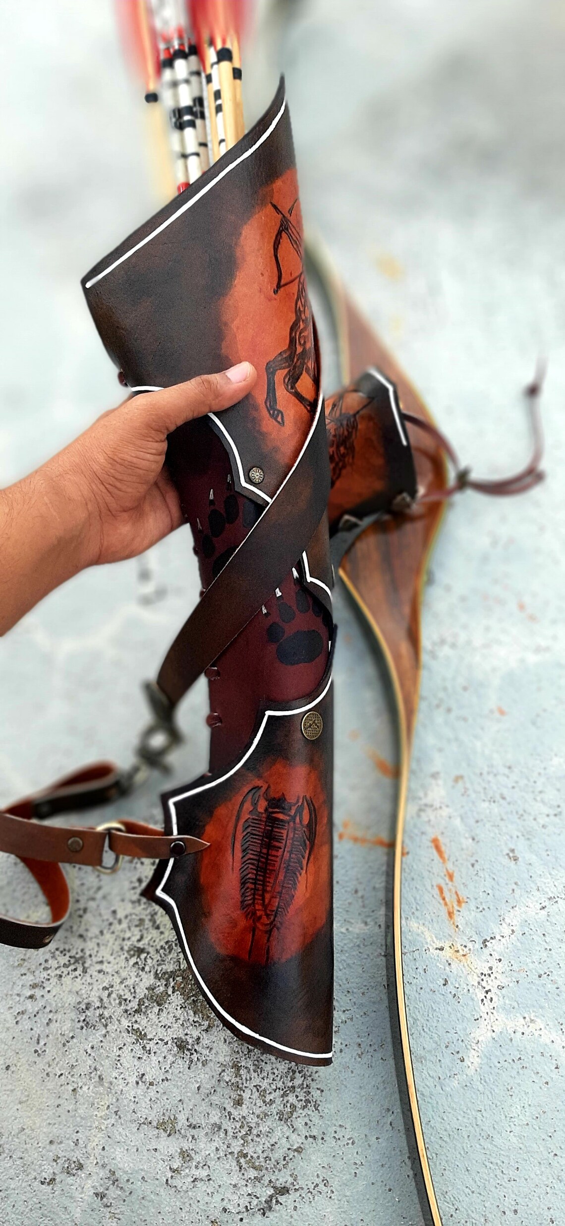 Leather Back Quivermatching Arm Guard Custom Sagittarius - Etsy