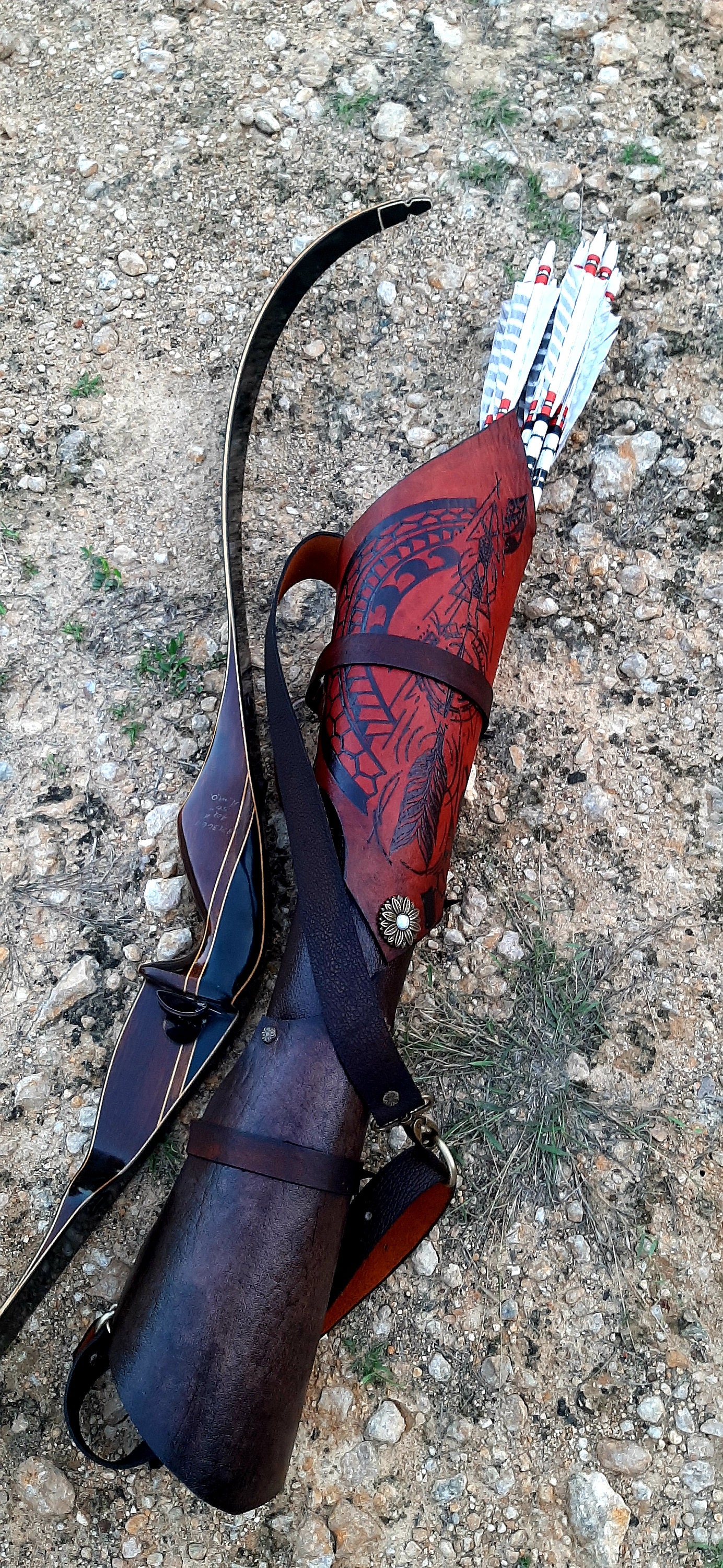 Leather Quiver Back and Hip Dual Purpose Quiver Pyrography - Etsy