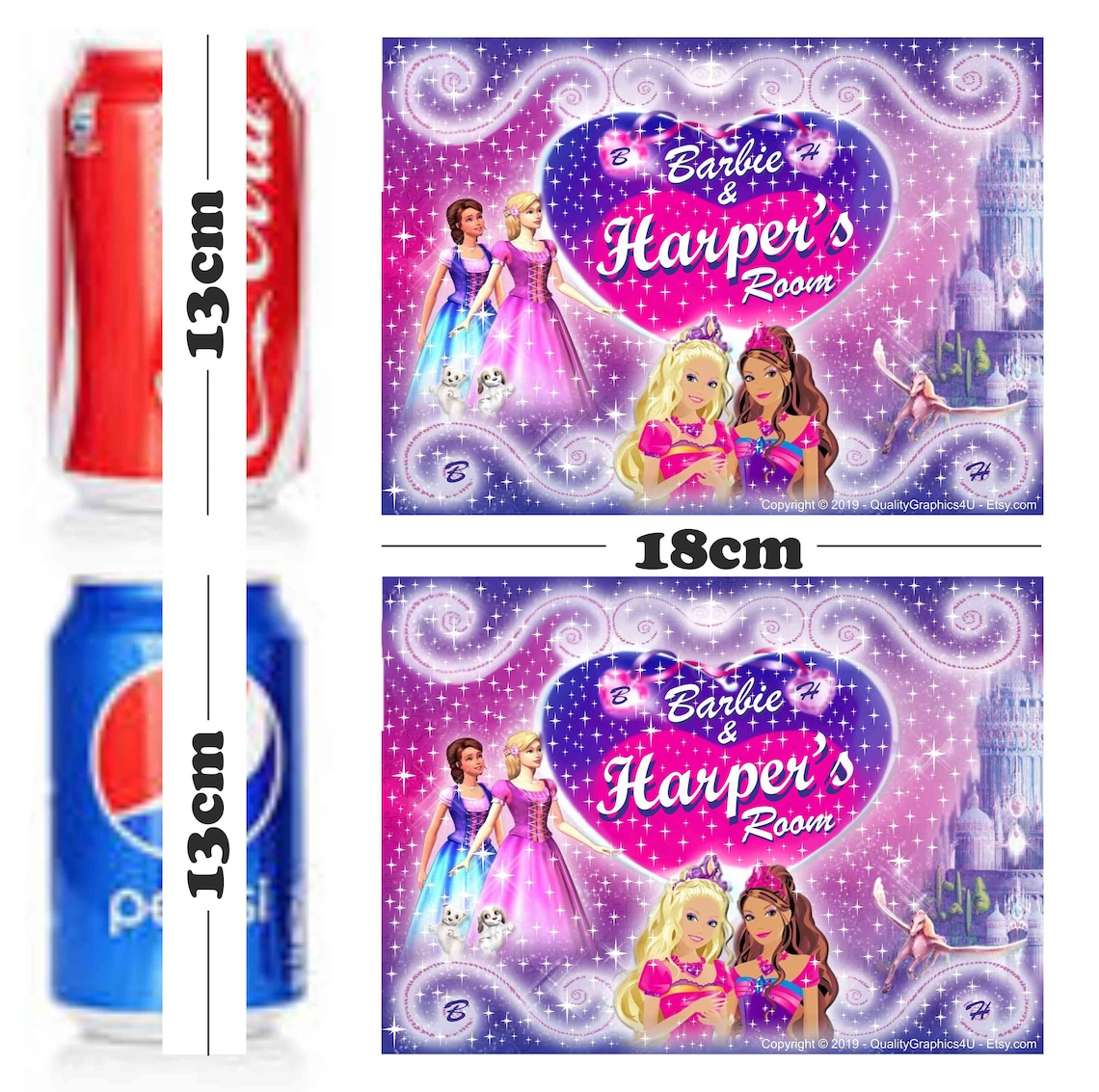 Beautiful "personalised" BARBIE Girl Name SIGN - Bedroom Door - Poster ...