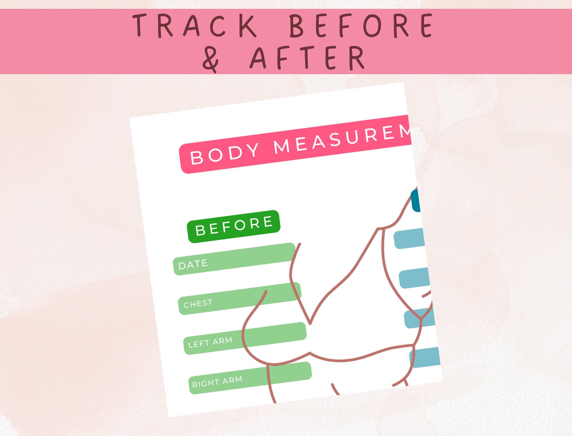 PRINTABLE Body Measurements Tracker, Weight Loss Tracker, Body ...