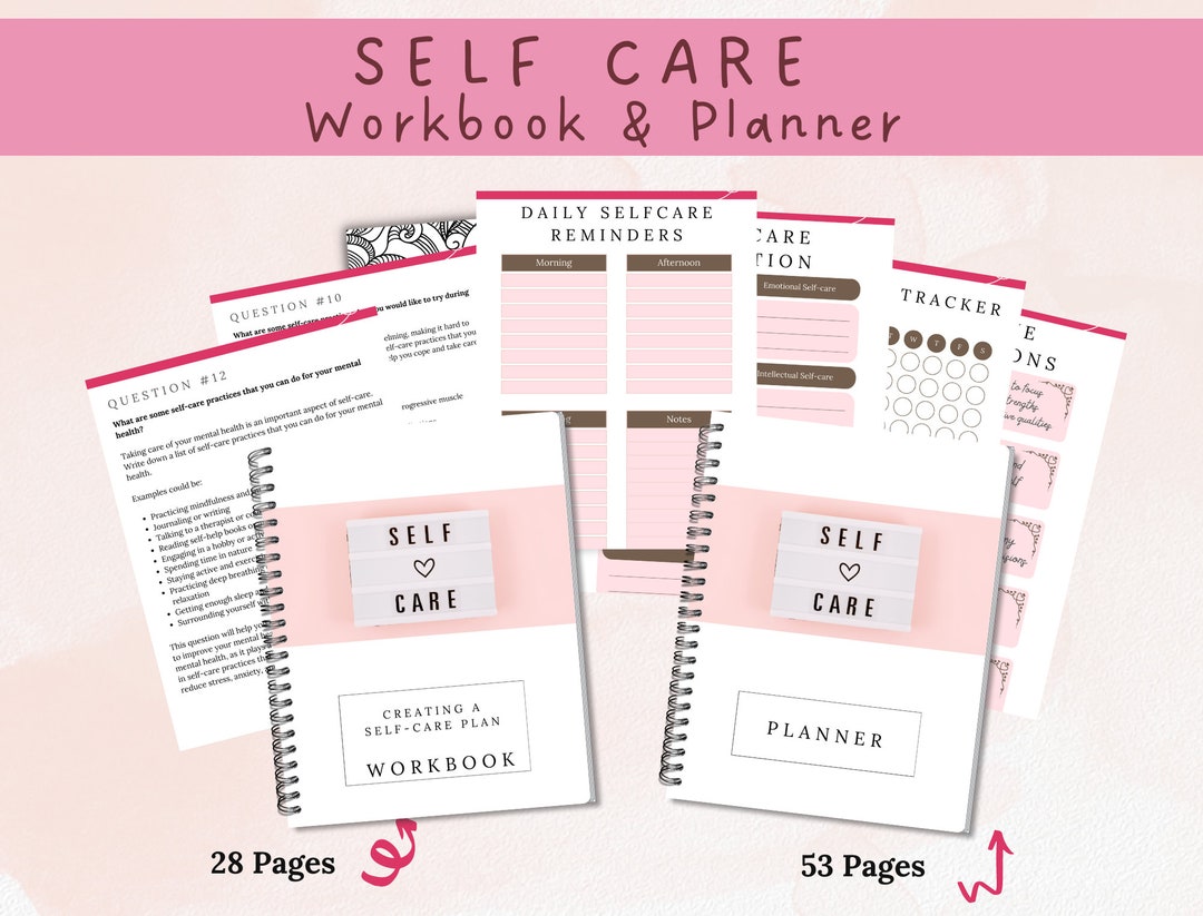 PRINTABLE Self Care Workbook & Planner, Mindfulness Workbook, Mental ...