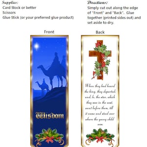 Printable Christmas Bookmarks With Bible Verses on Reverse Side,birth ...