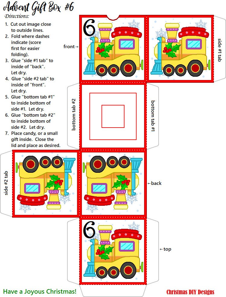 25 Printable DIY Christmas Advent Gift Boxes-christmas Advent Gift ...