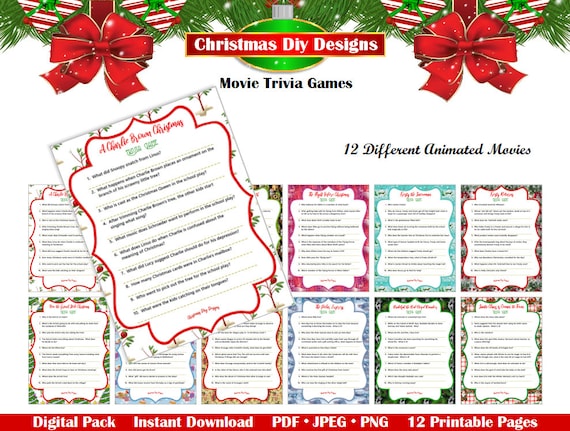 Printable Christmas Trivia Games Christmas Party Games | Etsy