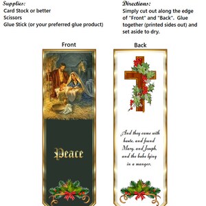 Printable Christmas Bookmarks With Bible Verses on Reverse Side,birth ...
