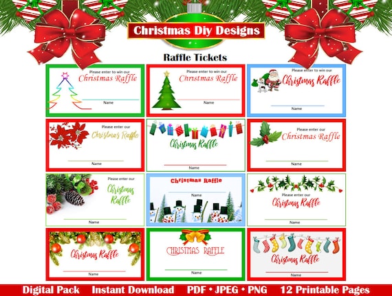 Printable Christmas Party Raffle Tickets - Etsy
