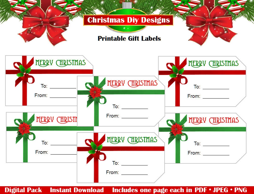 Printable Christmas Gift Labels - Christmas Gift Tags, Christmas Gift ...