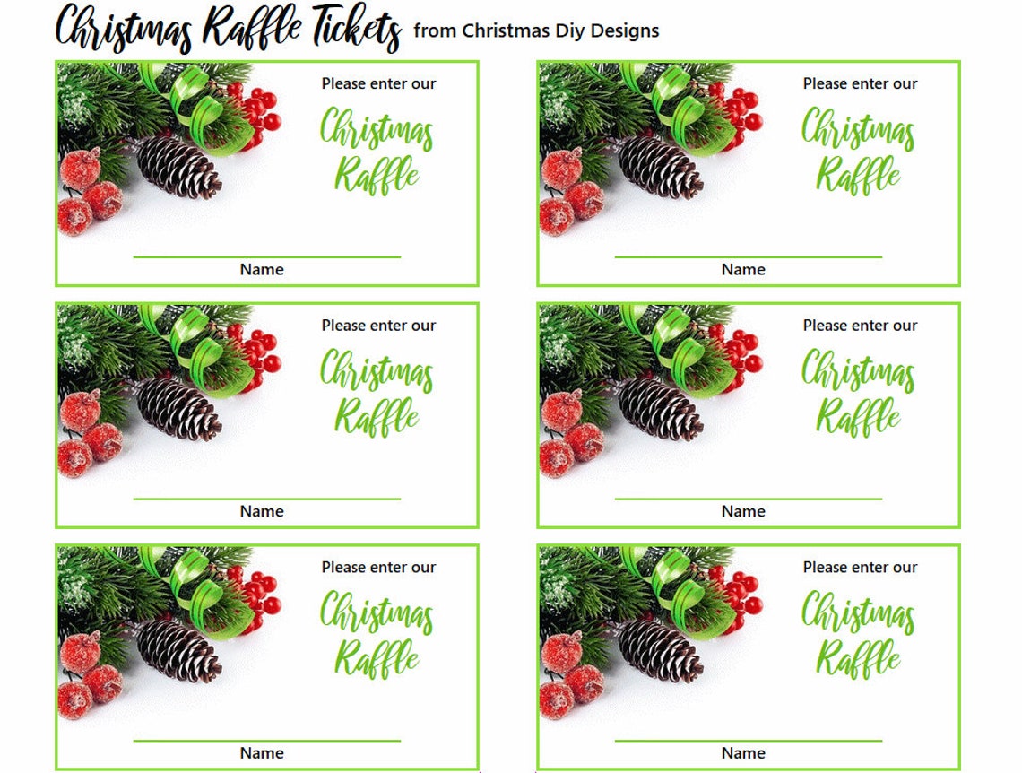 Printable Christmas Party Raffle Tickets - Etsy