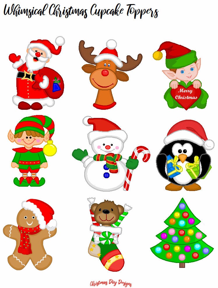 Christmas Cupcake Toppers Printable Christmas Cupcake Toppers ...