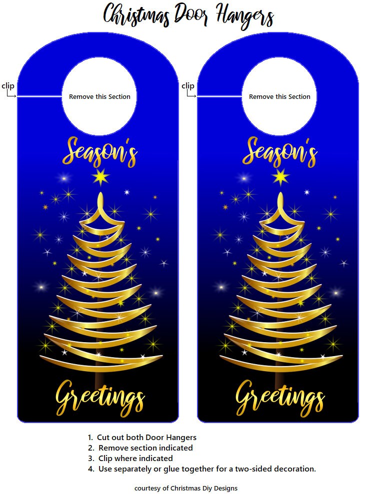 Printable Christmas Door Hangers - Etsy