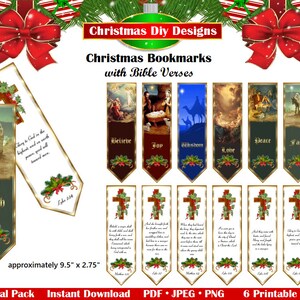 Printable Christmas Bookmarks With Bible Verses on Reverse Side,birth ...
