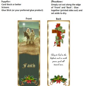Printable Christmas Bookmarks With Bible Verses on Reverse Side,birth ...