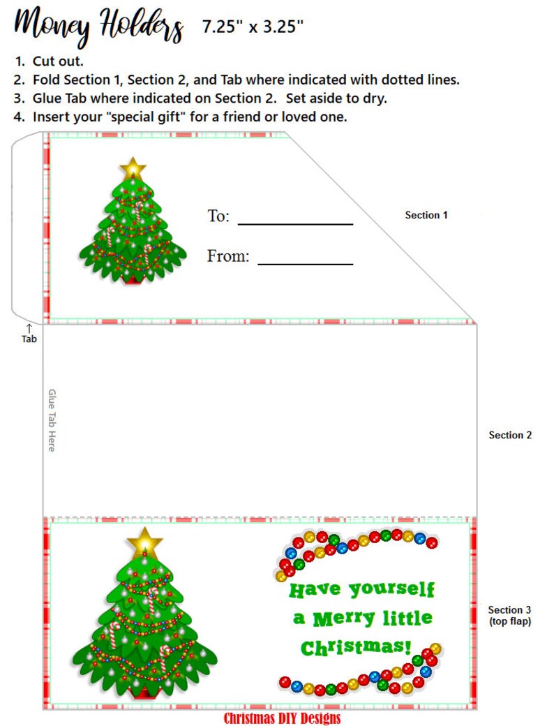 Printable Christmas Money Holders - Easy Printable Christmas Money ...