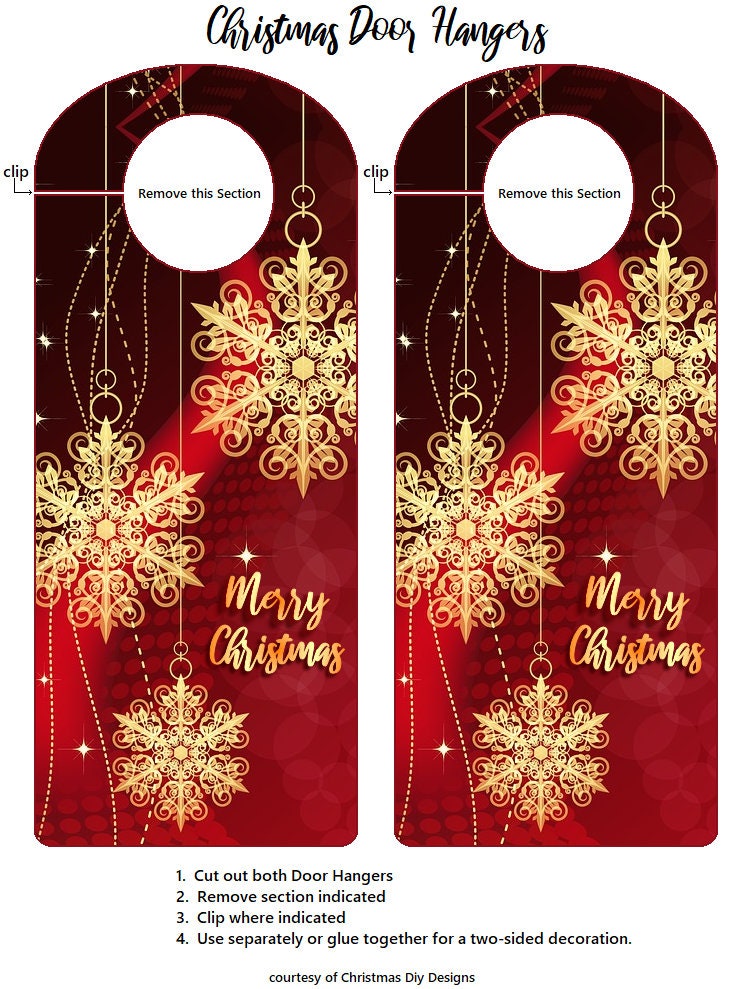 Printable Christmas Door Hangers - Etsy