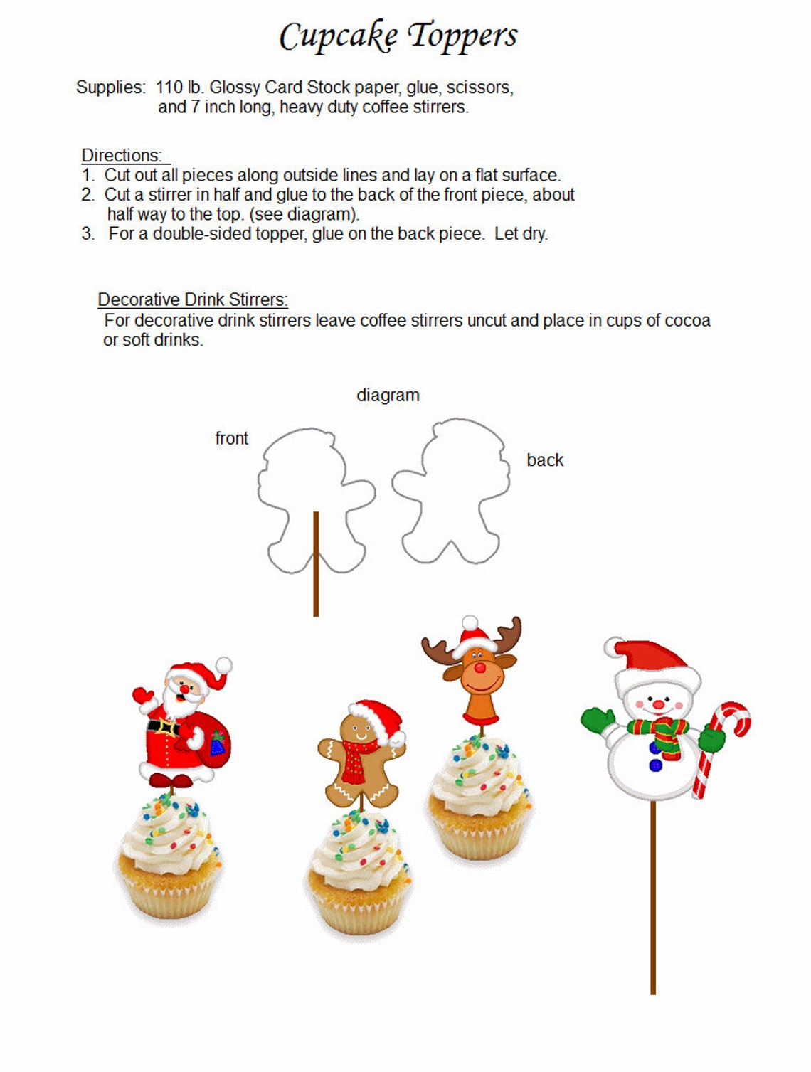 Christmas Cupcake Toppers - Printable Christmas Cupcake Toppers ...