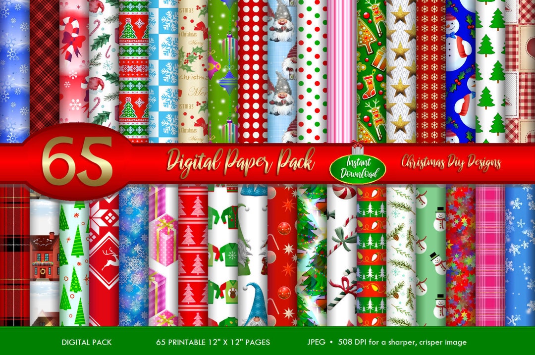 65 Printable Christmas Papers - Printable Christmas Paper,digital Paper ...