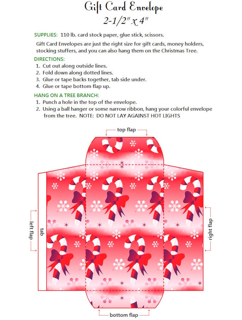 Printable Christmas Gift Card Holders Christmas Gift Card Envelope ...