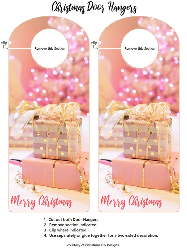 Printable Christmas Door Hangers - Etsy