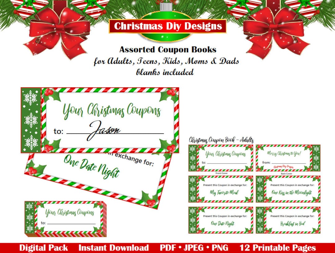 Christmas Coupon Books - Printable Christmas Coupon Book, Christmas ...
